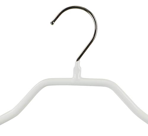 Mawa by Reston Lloyd BodyForm Series Non-Slip Space Saving Clothes Hanger with 2 Clips for Pants or Skirts, Style 42/LK, Set of 5, White