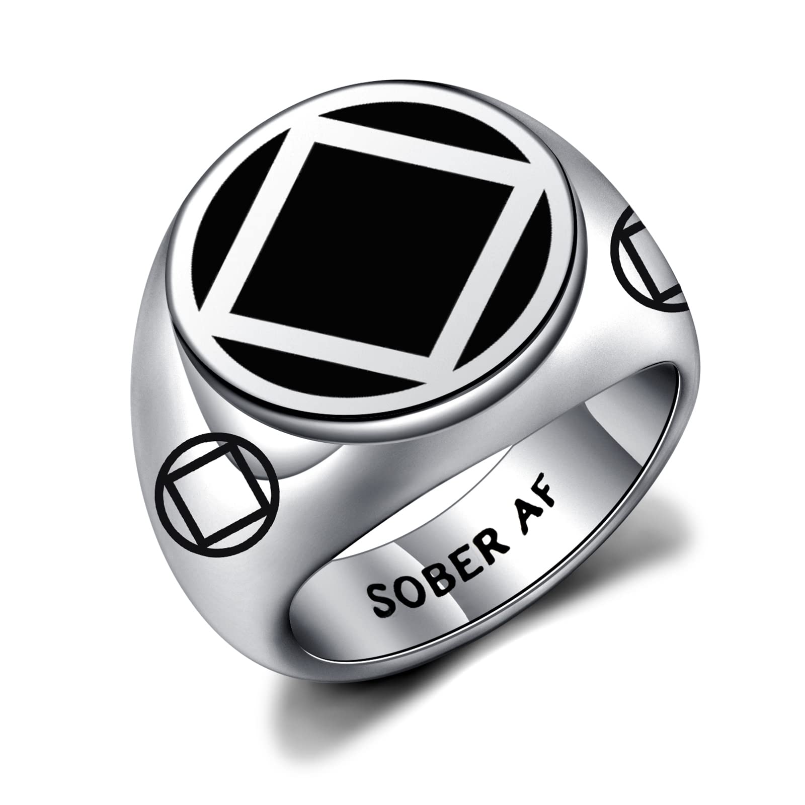 CWXLGH Sobriety Gift AA NA Sober AF Ring Addiction Recovery Gift AA Gift NA Gift Narcotics Anonymous Jewelry for Women Men (NA RS 10)