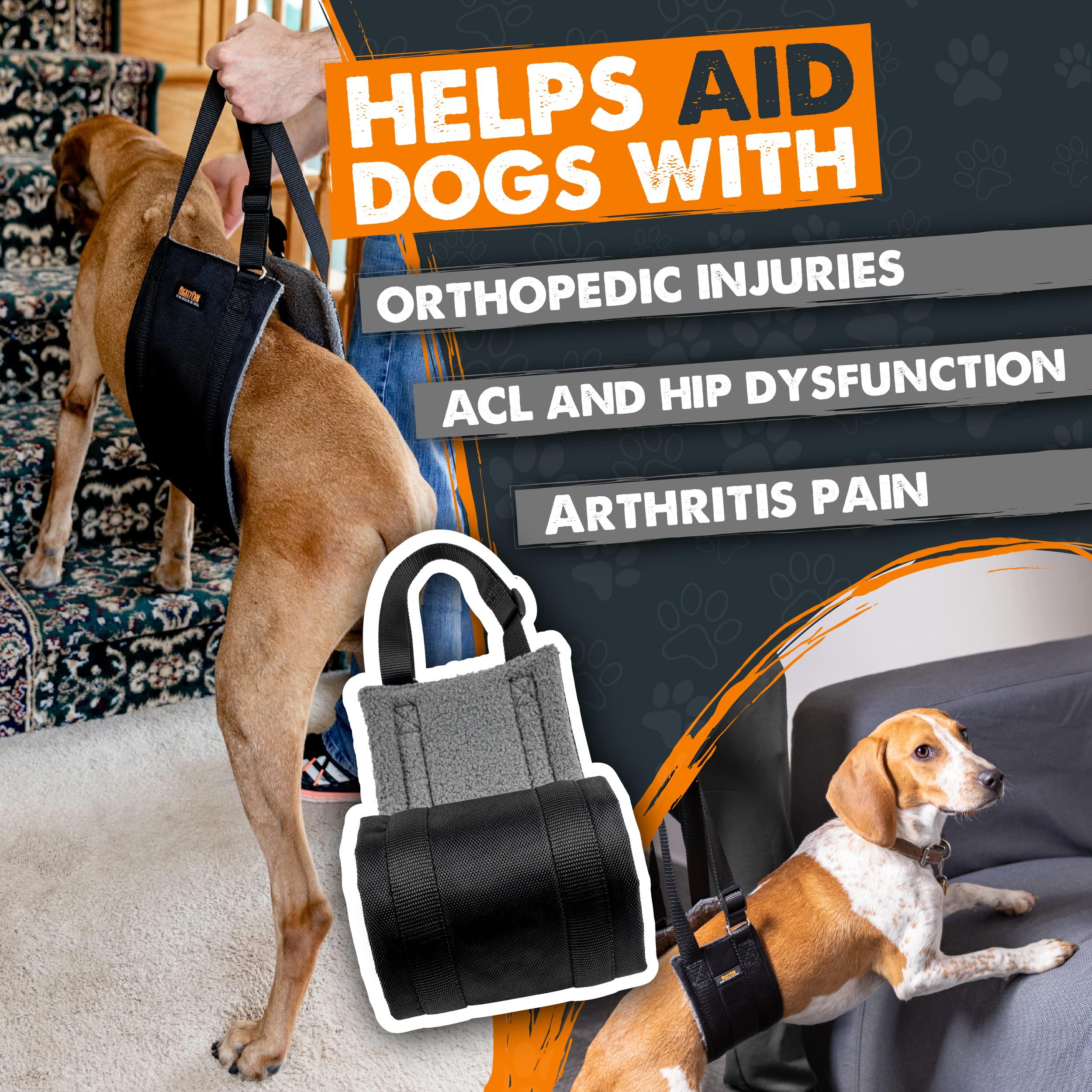 Mighty Paw Dog Lift Harness - 0-20 lbs Dog Hip and Hind Leg Support Sling - Comfortable Assistance for Elderly or Injured Dogs with Hip and ACL Brace - Back Support Harness Carrying Sling - Small