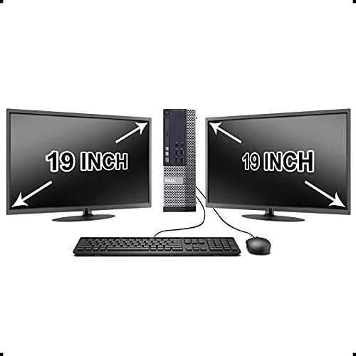 Dell Optiplex 9020 SFF Computer Desktop PC, Intel Core i5 Processor, 16 GB Ram, 2 TB Hard Drive, WiFi, Bluetooth 4.0, DVD-RW, Dual 19 inch LCD Monitors Windows 10 Pro (Renewed)