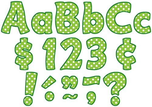 Teacher Created Resources Lime Polka Dots Funtastic Font 4" Letters Combo Pack (TCR5345)