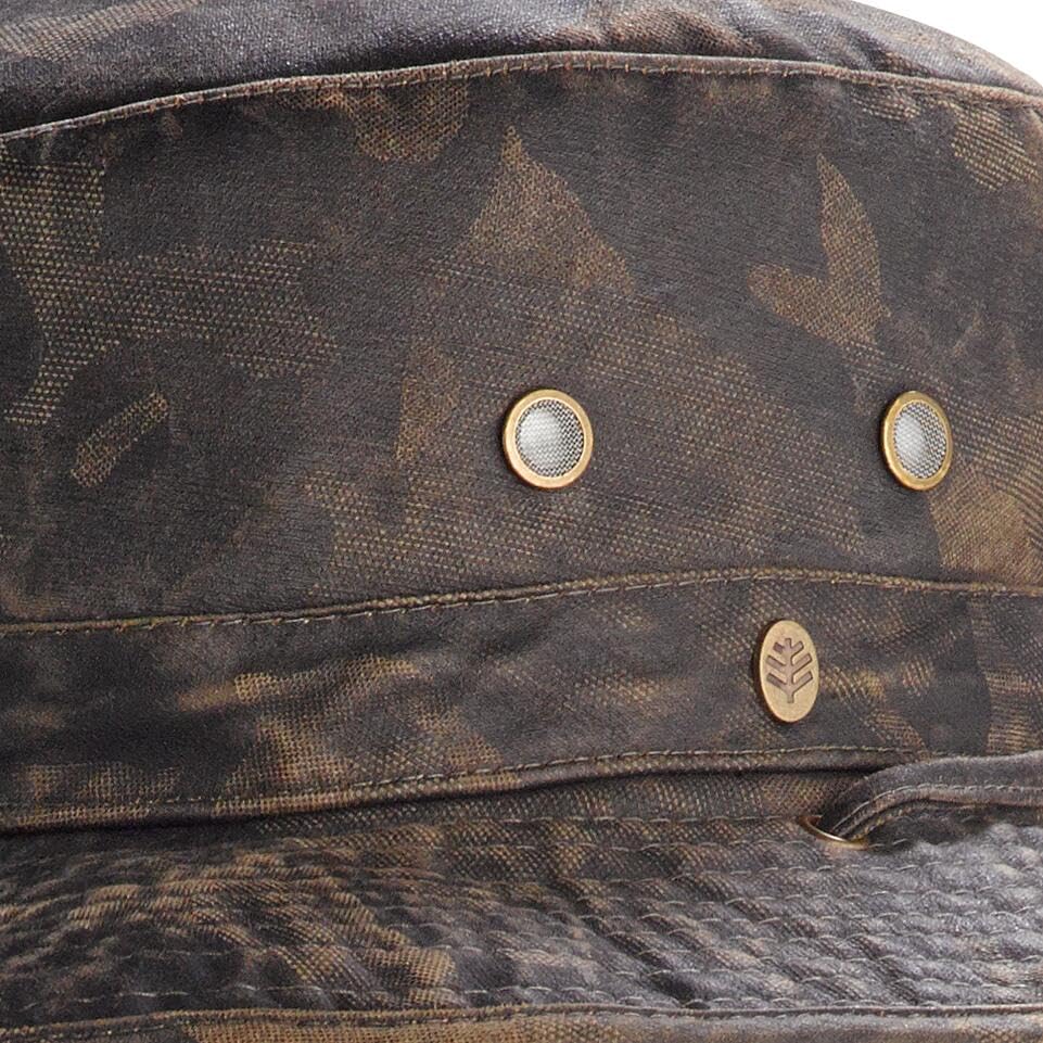 Coolibar UPF 50+ Men's Outback Camo Boonie Hat - Sun Protective (Large- Forest Green Camo Print)