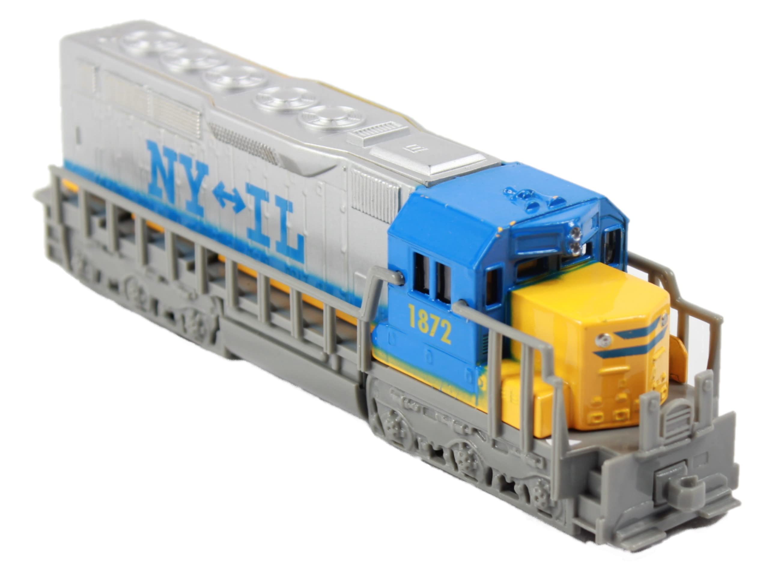 Diecast 7" Freight Locomotive - Pullback Action (Blue)