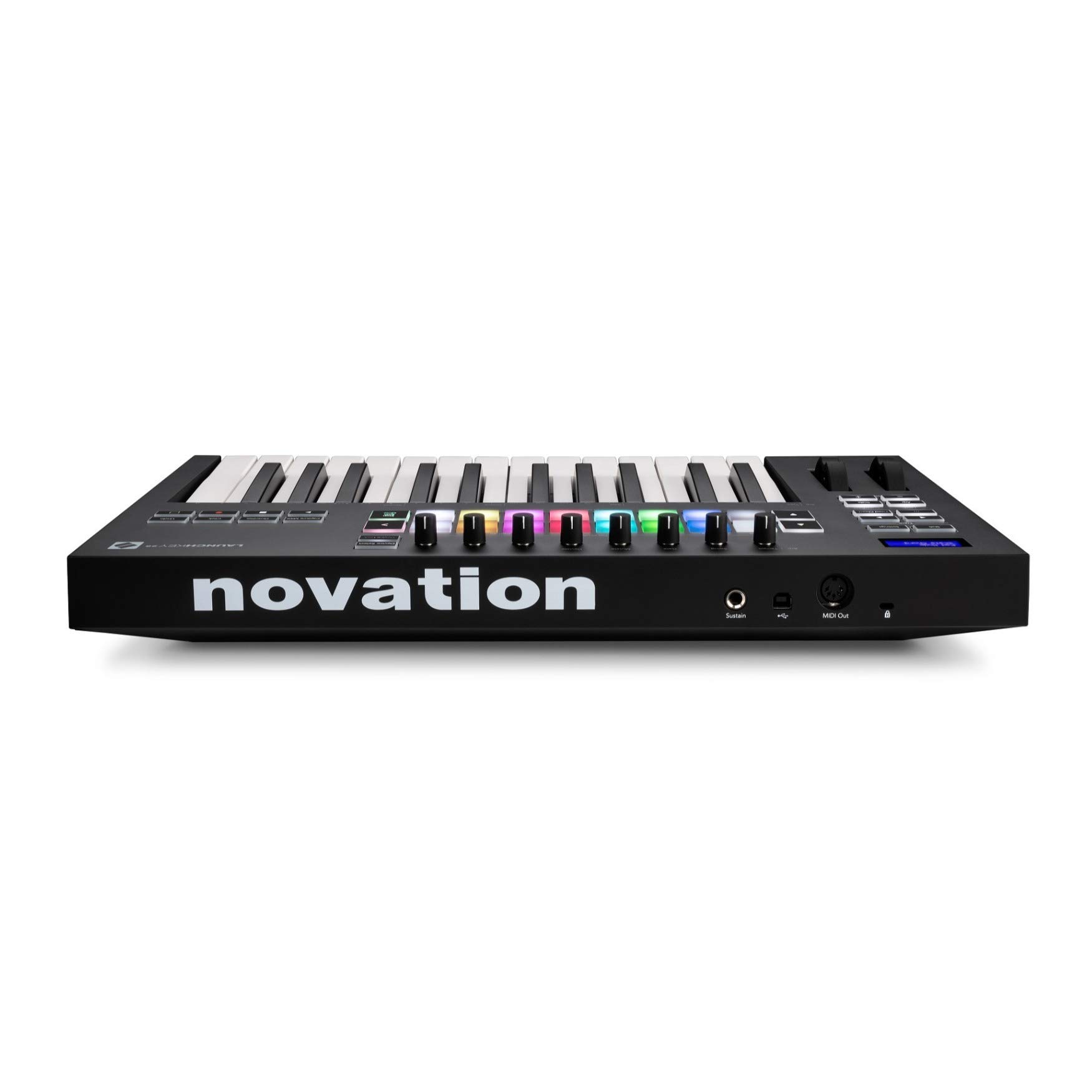 Novation Launchkey 25 (MK3) 25 Full Size Key MIDI Keyboard Bundle with Sustain Pedal and 4-Port USB 3.0 Hub (3 Items)