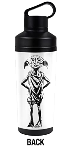 Harry Potter OFFICIAL Dobby 18 oz Insulated Water Bottle, Leak Resistant, Vacuum Insulated Stainless Steel with 2-in-1 Loop Cap