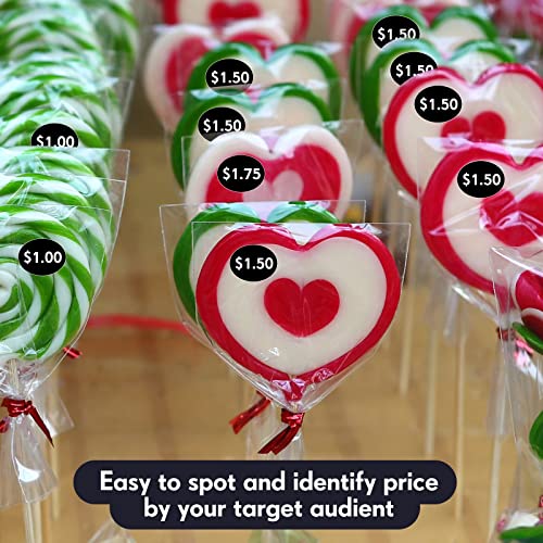 Sabary 6 Sheets Vending Machine Price Labels Soda Snack $1.00 $1.25 $1.50 $1.75 $2.00 $2.50 Vending Machine Labels Stickers for Business (Black)