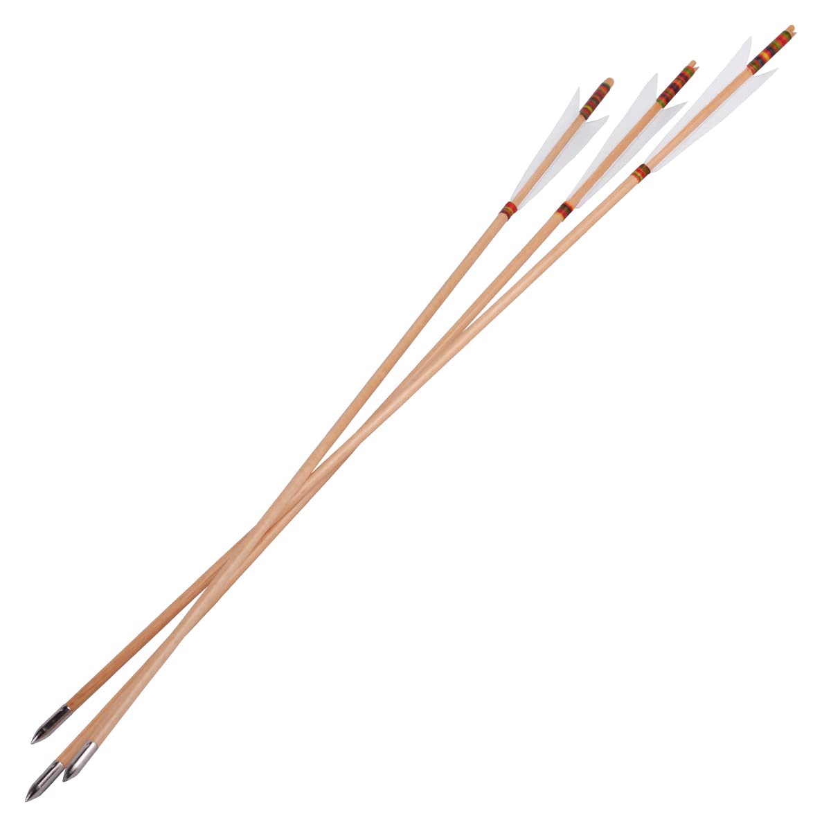 Cupid Traditional Recurve Bow Set 53'' Archery Hunting Handmade Horse Bow Longbow 30-50 lbs (White Fish Scales, 30lbs)