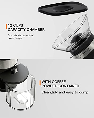 Electric Conical Burr Coffee Grinder, Adjustable Burr Mill with 19 Precise Grind Setting, Stainless Steel for Drip, Percolator, French Press, Espresso and Turkish Coffee Makers