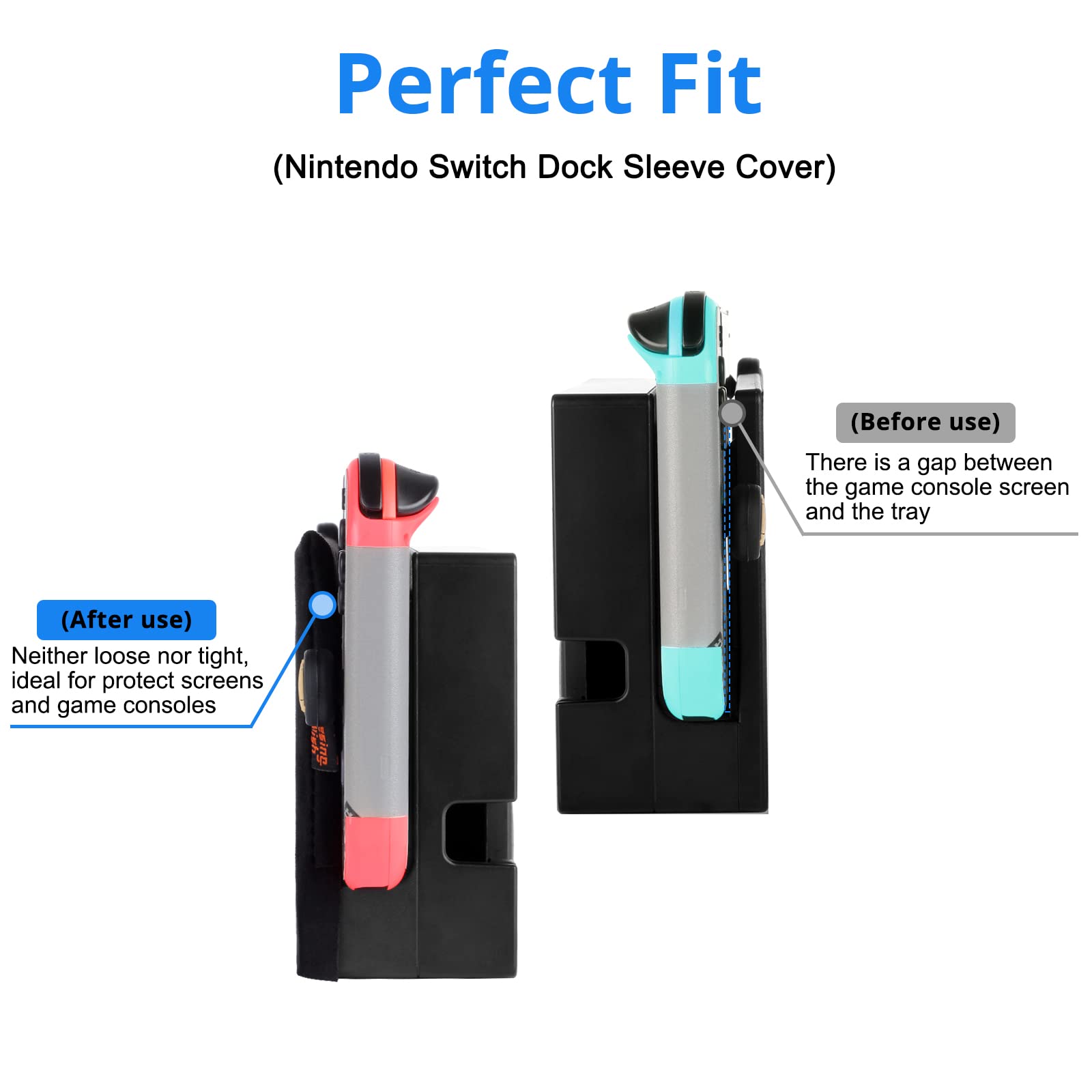 Desing Wish Dust Cover for Nintendo Switch, Soft Flannel Lining Protective Dust Guard Anti Scratch Dust Cover Sleeve for Nintendo Switch & Switch OLED Charging Dock (Soft Lining)