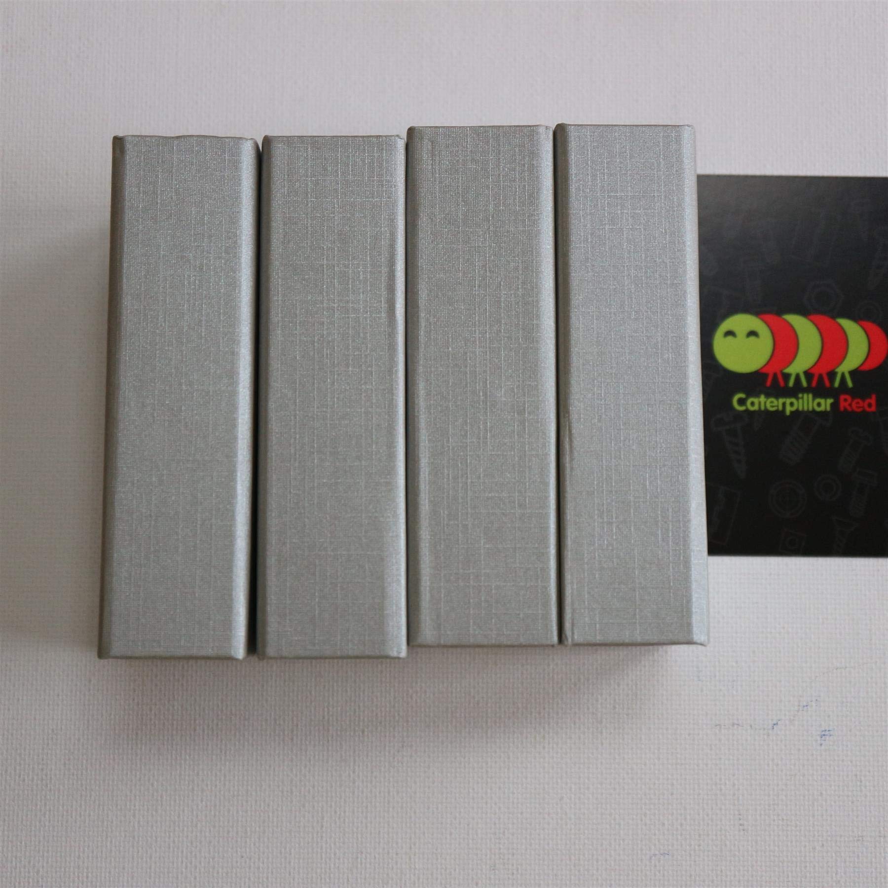 Caterpillar Red 4 x Magnetic USB Presentation Gift Boxes, Silver Grey Color, Flash Drives, Removable Drives, Wedding USB Box, Wedding Presentation Gift Box, Photography, 4, Present Gift