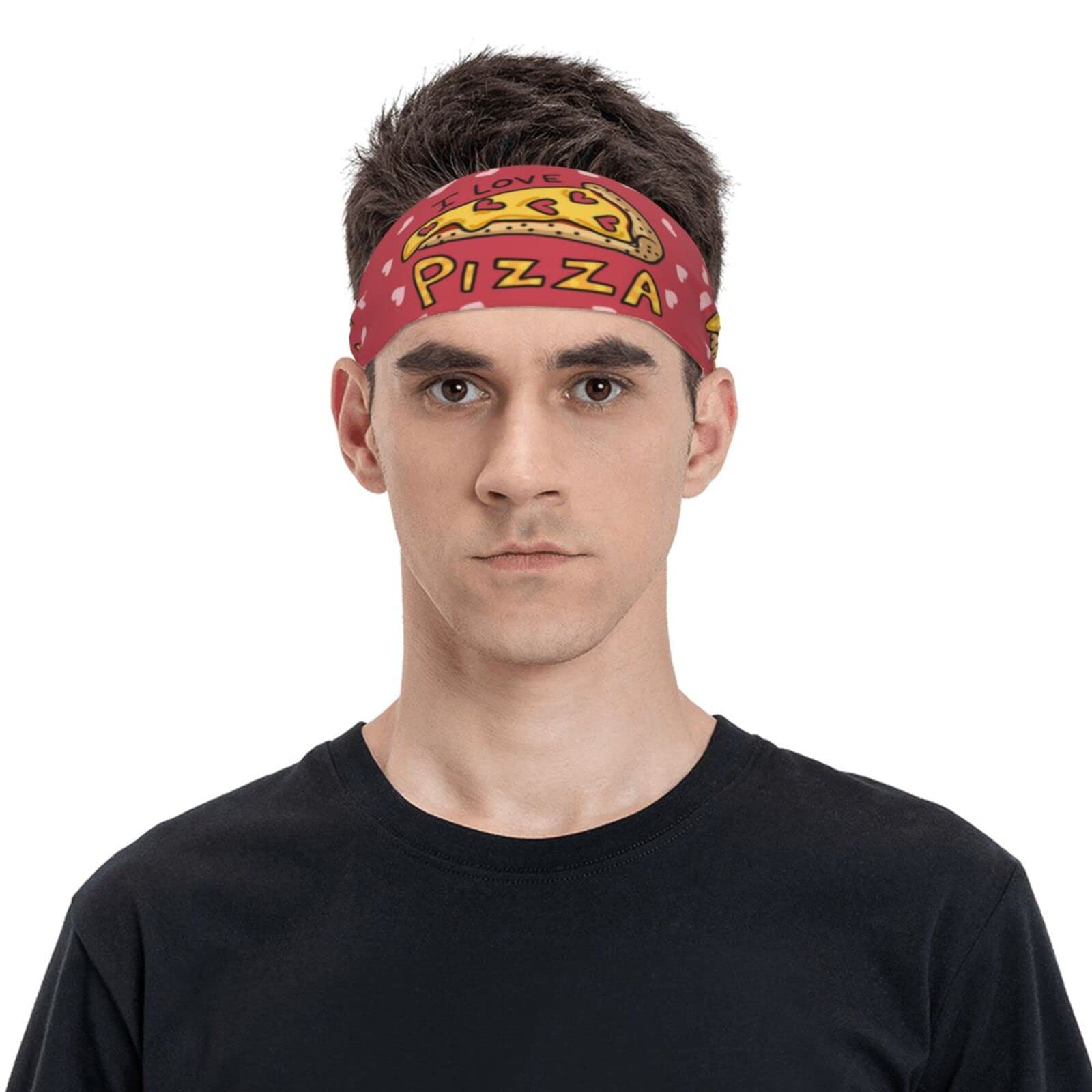 Cycling Headband Love Pizza Head Wrap Stretch Sweatbands