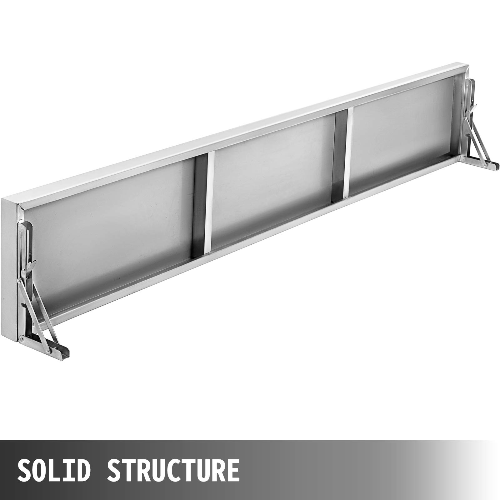 Happybuy Concession Shelf 70.8L x 11.4W Inch with Stainless Steel Frame and Surface Board for Food Trailer Serving Window