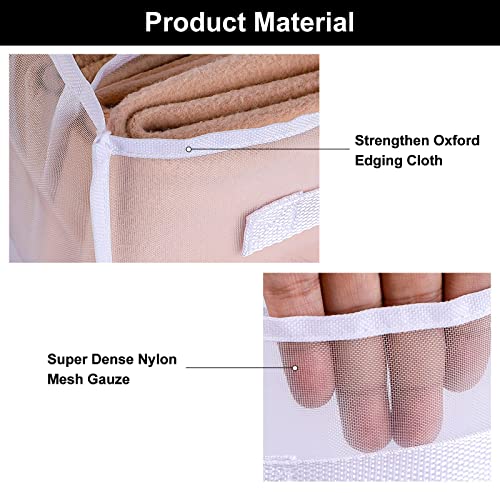 Wardrobe Clothes Organizer for Jeans |5pcs White Drawer Organizer for Clothing |Easy To Clean,Save Space Drawer Dividers For Clothes |7 Grids Clothes Organizer for Folded Pants,Trousers(Handle)