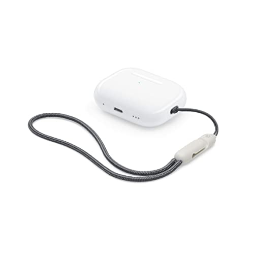 JPLFYRE Lanyard for AirPods Pro 2nd Generation, Wireless Bluetooth Earbuds Protective Case Soft Silicone Anti-Lost Compatible with (Grey) White