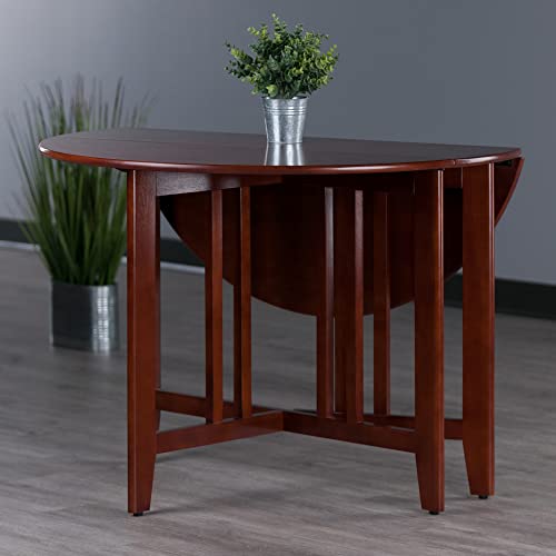 Winsome Wood Alamo, , Double Drop Leaf, Round Table Mission, Walnut, 42-Inch/ 41.97 in x 41.97 in x 29.65 in