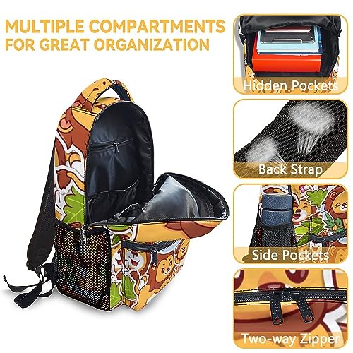 Homexzdiy Lion Backpack for Kids Girls Boys, 16" Yellow Backpacks for School, Cute Lightweight Bookbag for Children Teens