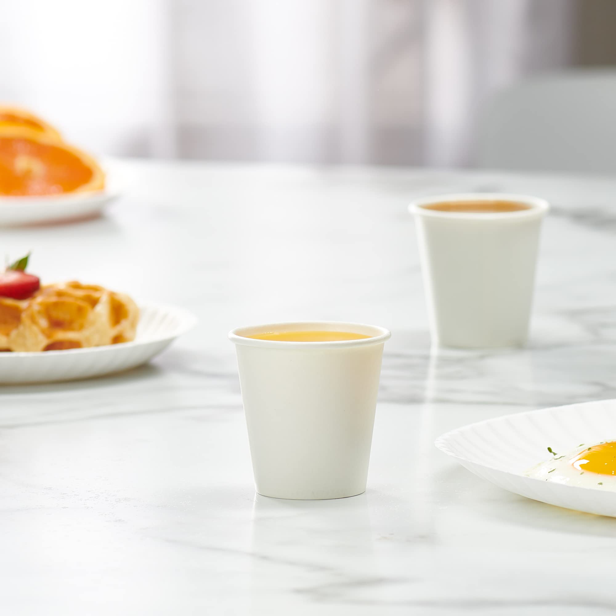 Comfy Package [4 oz. - 300 Count White Paper Cups, Small Disposable Bathroom, Espresso, Mouthwash Cups