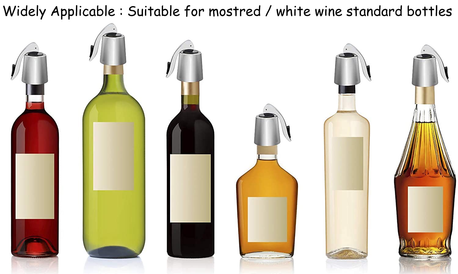 FKYTION Wine Stopper Pack of 3 Stainless Steel Wine Stopper and Has Strong Sealing Bottle Sealer, Keeps Wine Fresh Reusable Wine Saver