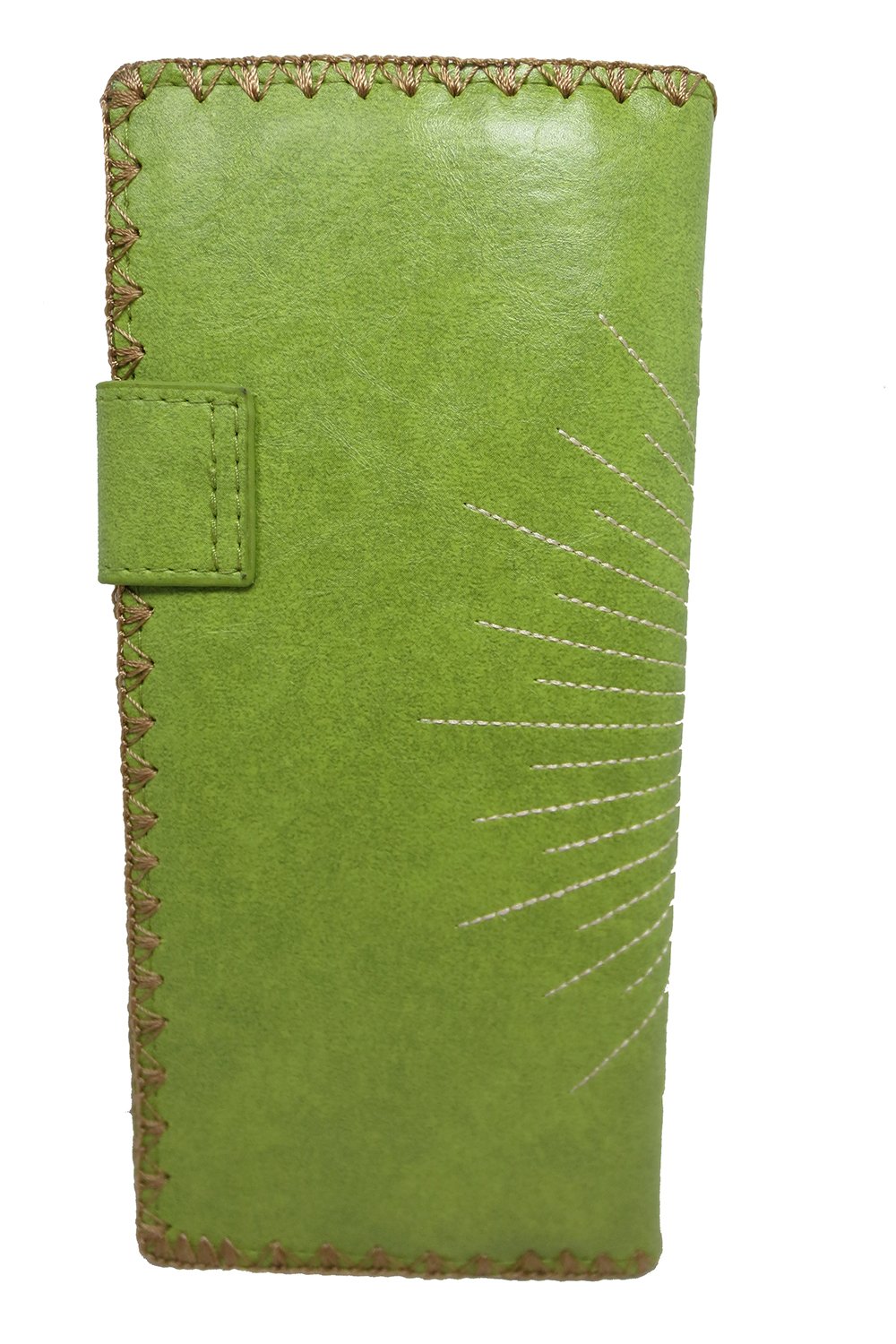 Lavishy Flower Sugar Skull Day of the Dead Embroidered Large Wallet (Green)