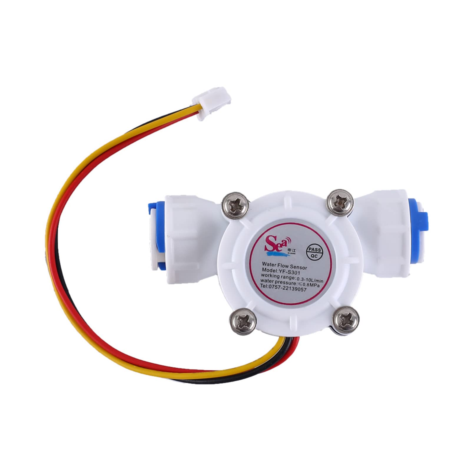 JAGTRADE Flow Meter Upgraded 3/8" Quick Connect Water Flow Sensor Food-Grade Hall Effect Flowmeter Fluid Meter Counter 0.3-10L/min