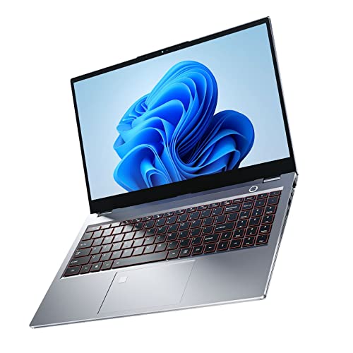 Cosiki 15.6 Inch Laptop, Laptop FHD IPS 16G Running Memory 8000mAh Stereo Dual Speakers Support Fingerprint Reader for Students (16+1TB US Plug)