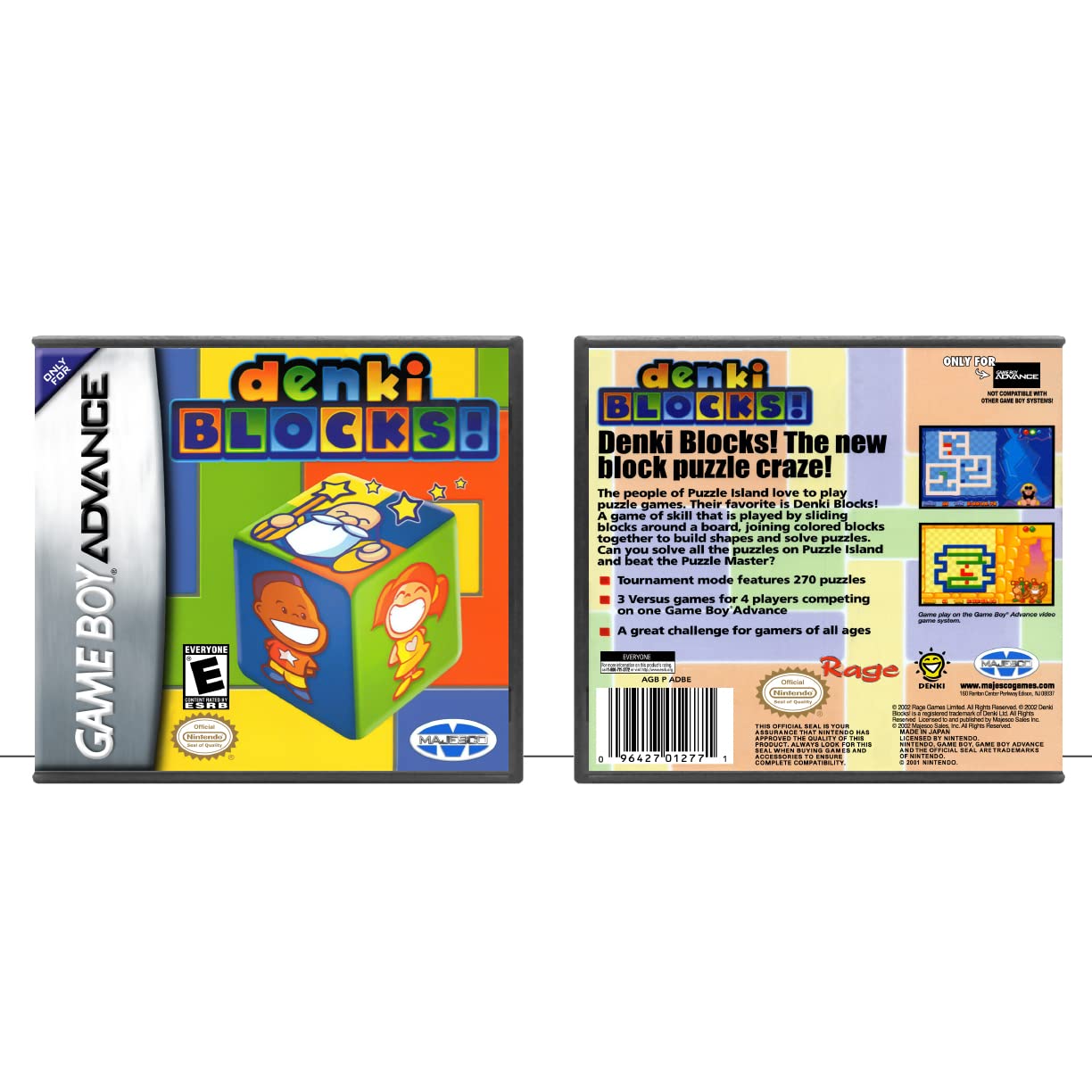 Denki Blocks! | (GBA) Game Boy Advance - Game Case Only - No Game