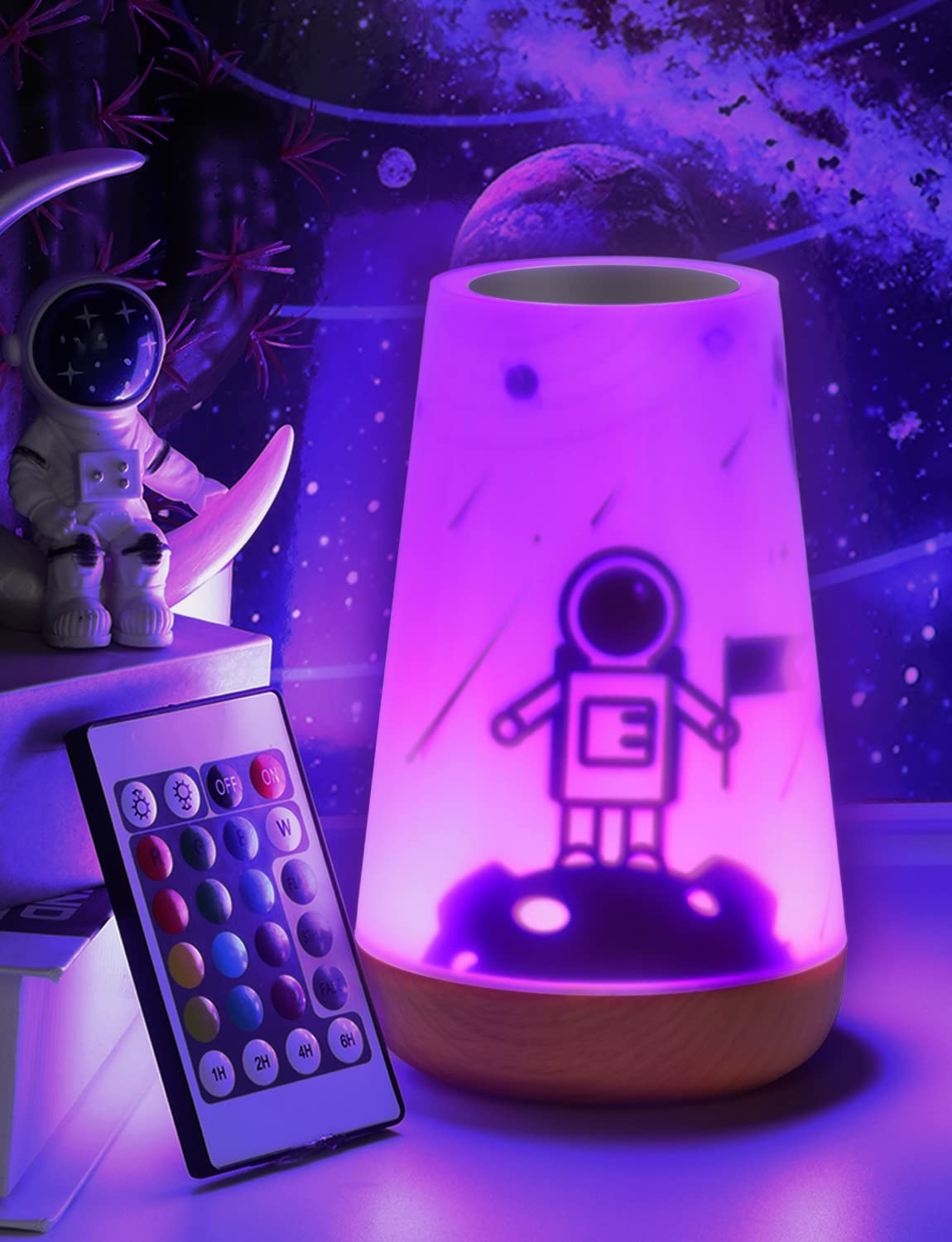 Mostof Space Astronaut Touch Night Light with Remote for Girls Baby Kids Bedroom (Spaceman)