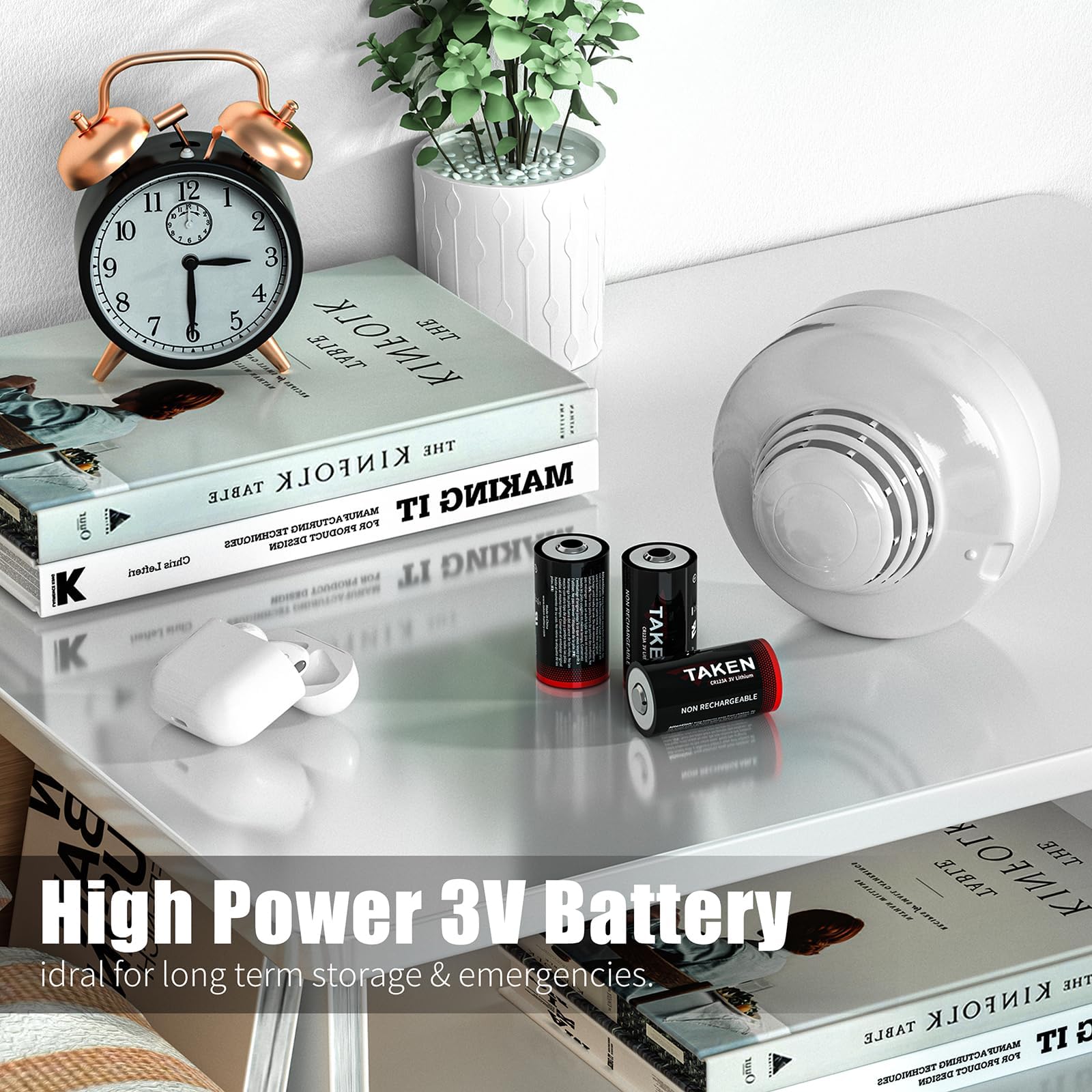 CR123A Battery, CR123A 3V Lithium Battery for Camera, Flashlight, Alarm System, Security Device, Microphone 12 Pack (Non-Rechargeable)