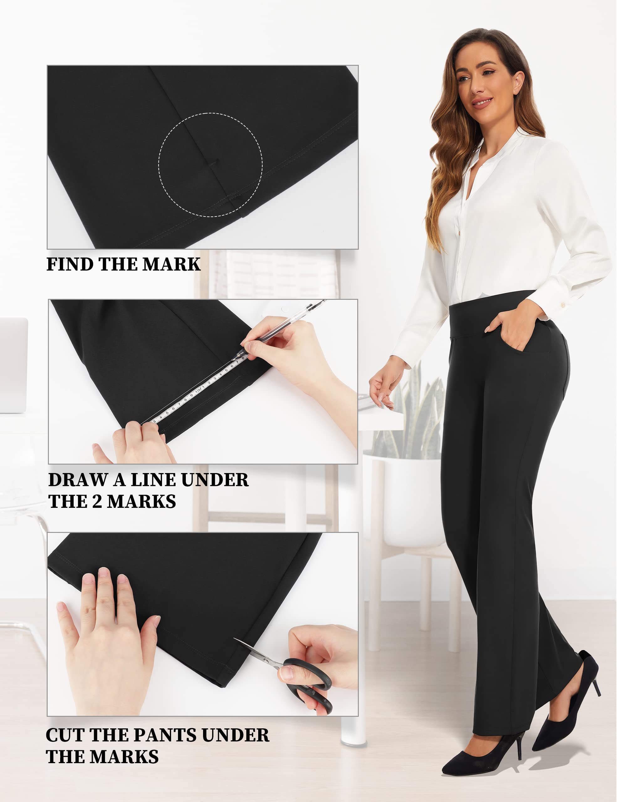 Desol Flare Leggings,High Waisted Bootcut Yoga Pants with Pockets,Tummy Control Bootleg Pants,Work Pants for Women Deep Khaki