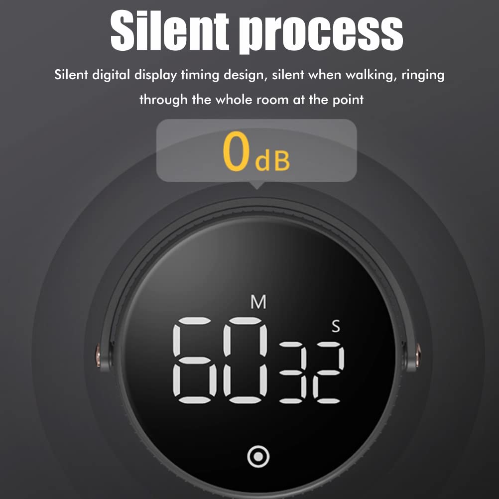 Digital Kitchen Timer - Magnetic with Large LED Display, Volume Adjustable Countdown/up Clock, Twist One Button Operation for Teacher Kids and Elderly,for Classroom Home Work Fitness