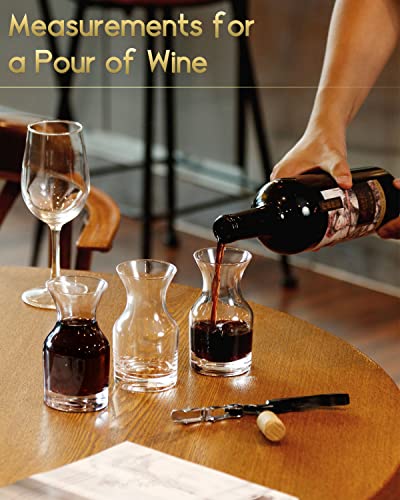 NUTRIUPS Mini Carafe Mini Individual Wine Carafe Single Serving Glass Wine Carafes Set Glass Mini Carafe Decanters Small Individual Wine Decanter (Set of 6 8.5oz)