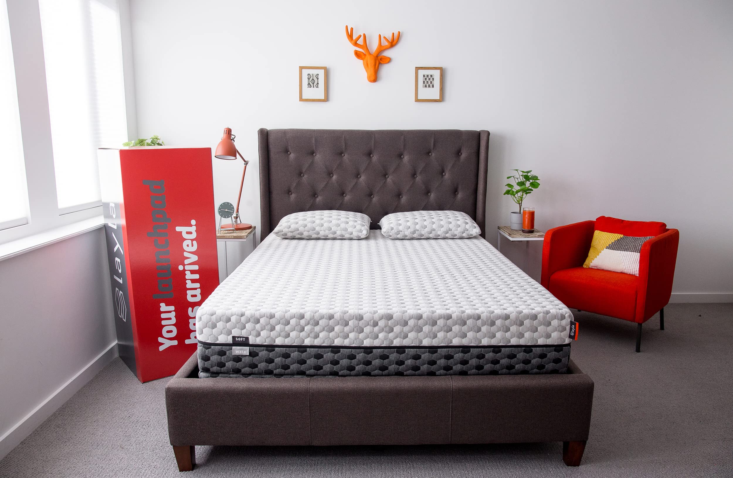 Layla 10” Copper Infused Memory Foam Mattress, Cooler and More Comfortable Sleeping, Flippable One Side Soft - Other Side Medium Firm, 2 Free Memory Foam Pillows (Cal King) 120 Night Trial Period.