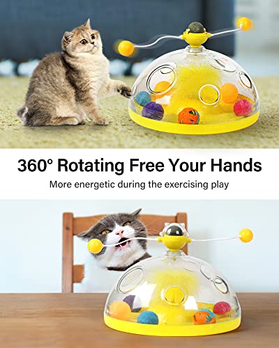 HOPET Interactive Cat Toy for Indoor Cats, Catnip Balls Roller Tracks Exercise Balls Teaser, Kitten Feeder Stimulation Toys Gifts for Pets Cats Lover Women Men