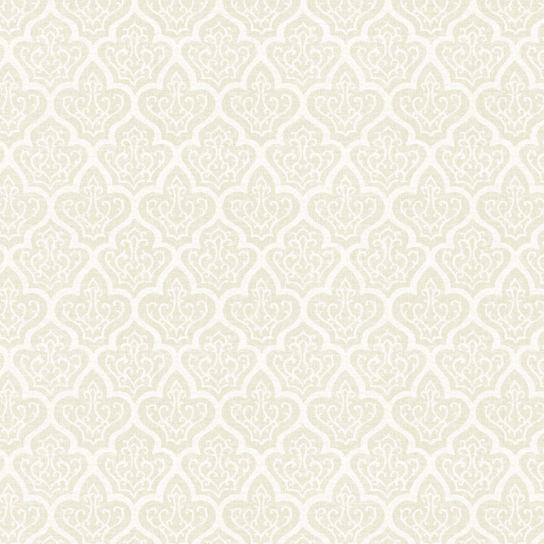 Ivory Damask-Print Cotton Fabric, 1-Yard PRECUTS