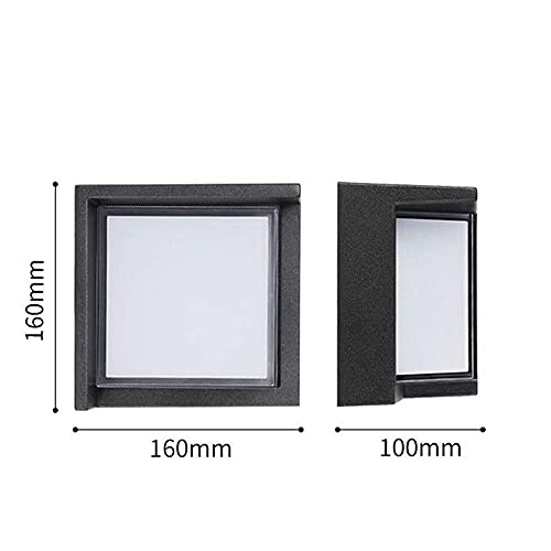 WXJLYZRCXK Novelty Wall Lamp, Outdoor Wall Lamp Led Courtyard Square Exterior Aisle Waterproof Balcony Terrace Modern Creative Home Garden Wall Lamp 16 16 cm Black