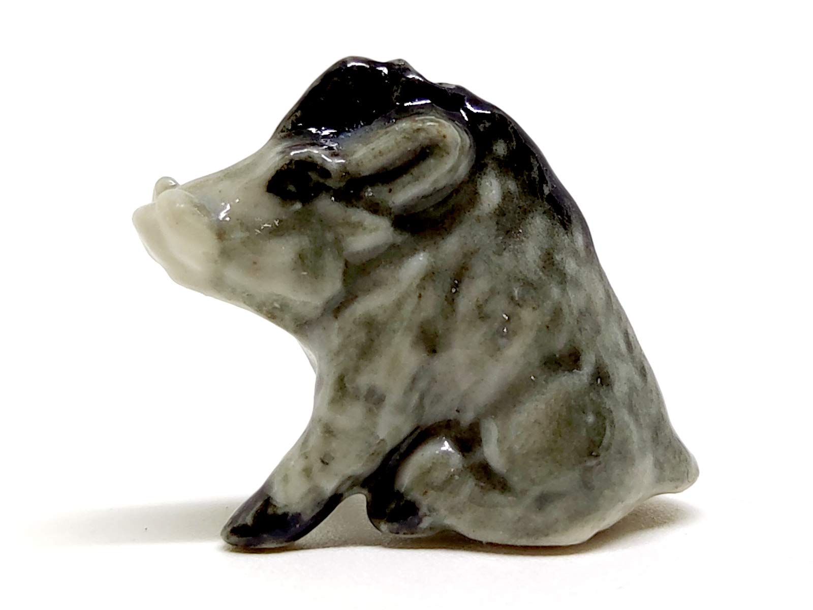 SSJSHOP Wild Boar Baby Pig Micro Tiny Dollhouse Figurines Ceramic Hand Painted Animals Collectible Small Gift Home Garden Decor (Wild Boar)