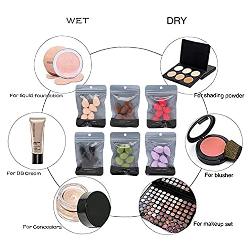 Lbaby 6PCS Mini Makeup Sponge Small Beauty Sponge Blender Set for Foundation, Powder, Concealer Highlight,and Eye Shadow, Purple