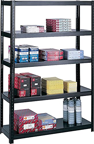 Safco 5246Bl Boltless Steel Shelving Five-Shelf 48W X 18D X 72H Black
