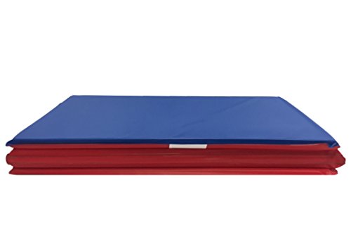 KinderMat, 1" Thick KinderMat, 4-Section Rest Mat, 45" x 19" x 1", Red/Blue, Great for School, Daycare, Travel, and Home, 100% Made in USA