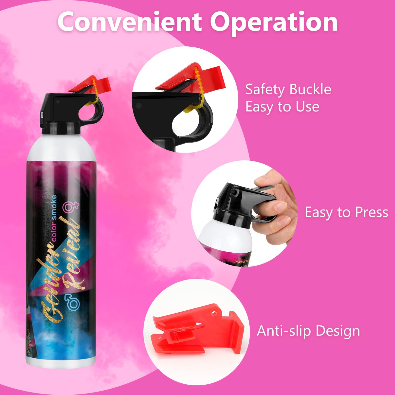 Gender Reveal Fire Extinguisher 2 Packs, Gender Reveal Ideas, Baby Girl Reveal Party Ideas 100% Biodegragable for Gender Reveal Decorations(Pink)
