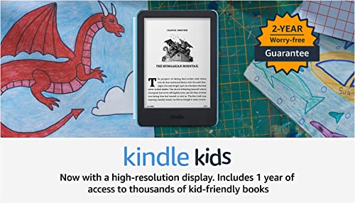 Kindle Kids (2022 release) – Includes access to thousands of books, a cover, and a 2-year worry-free guarantee - Space Whale