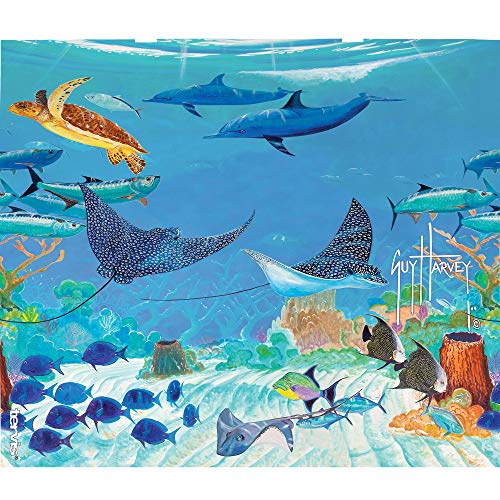 Tervis Made in USA Double Walled Guy Harvey Insulated Tumbler Cup Keeps Drinks Cold & Hot, 24oz Water Bottle, Ocean Scene