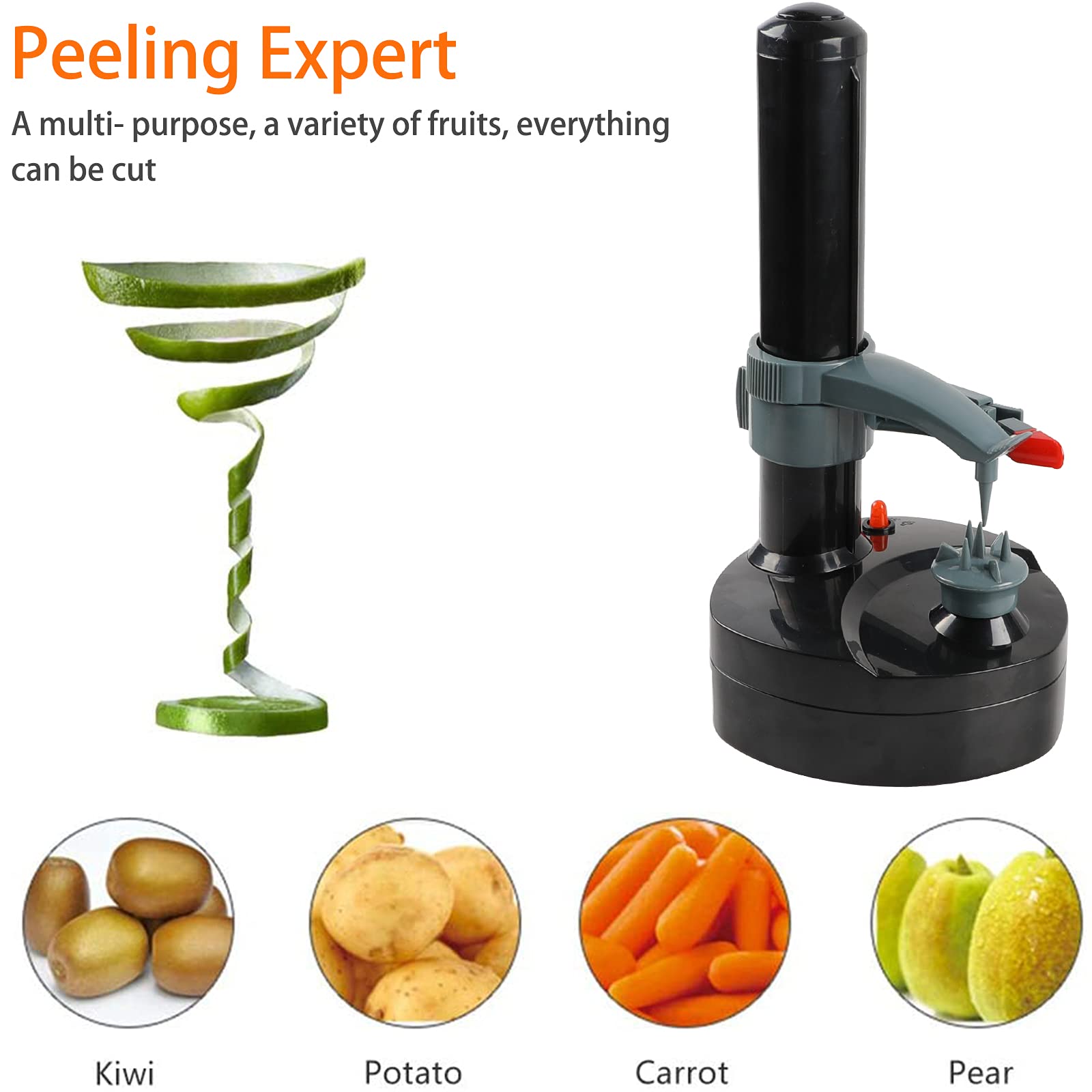 Electric Potato Peeler with 23 Replacement Blades Rotato Express Stainless Steel Automatic Rotating Fruits Fruit Potato Peeler Vegetables Cutter Apple Paring Machine Kitchen Peeling Tool