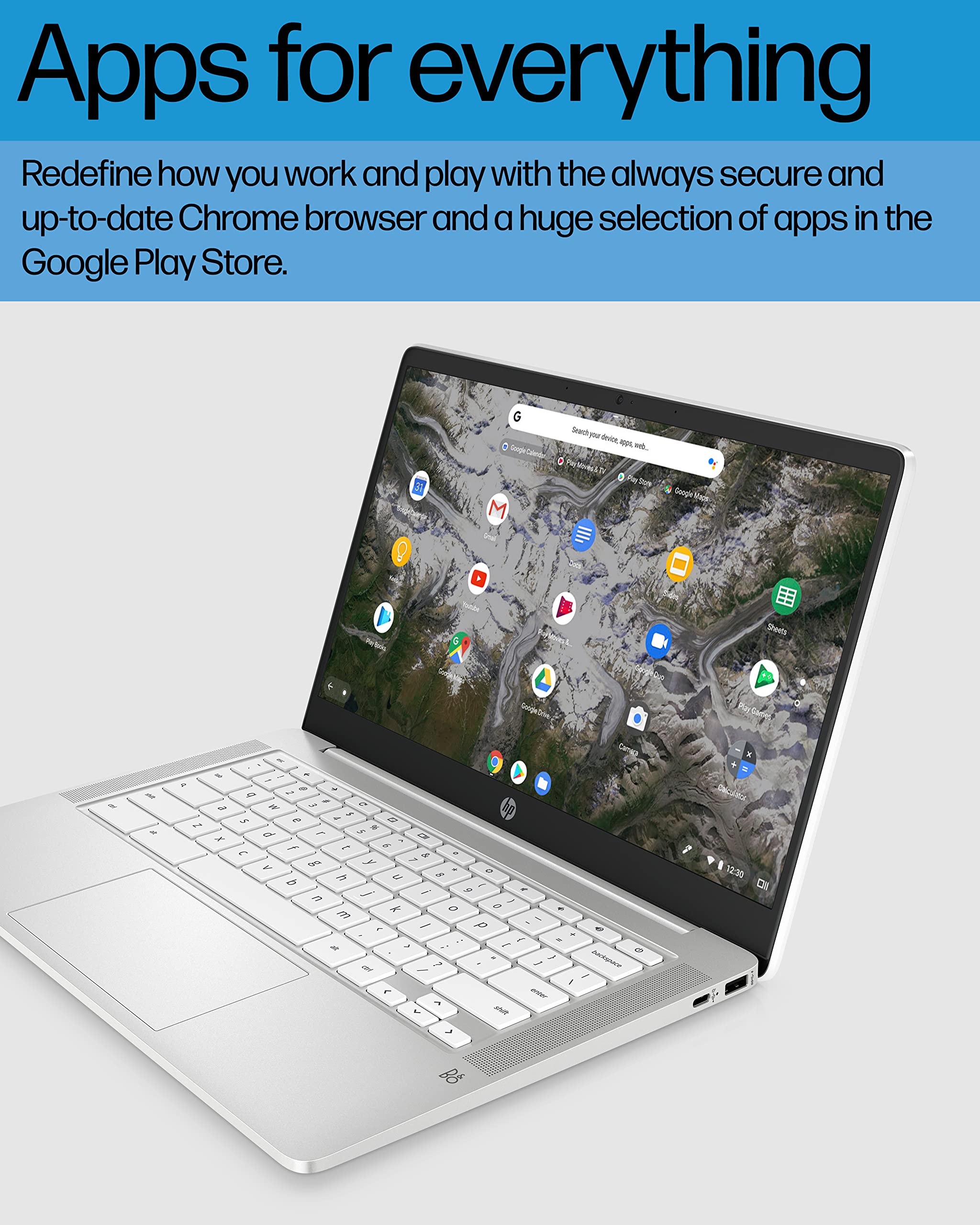 HP Chromebook 14" Laptop, Intel Celeron N4120 Processor, Intel UHD 600 Graphics, 4 GB RAM, 64 GB SSD, Chrome OS (14a-na0240nr, Ceramic White)