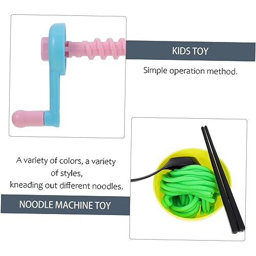 HOMSFOU 1 Set Early Colored Education of Cartoon Clay Creations Plasticine Noodle Interesting with Comes Toy Dough Maker Machine Model Tins Kid Child Kitchen Educational Funny Party