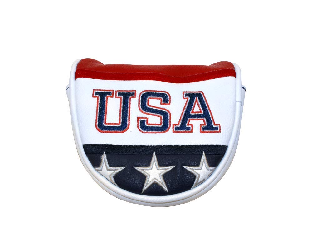 CMC Design Golf Mallet Head Cover - Custom USA Embroidered Golf Driver - Premium Faux Leather, Beautiful Design Elements & Soft Protective Lining – Great Fit for Any Mallet & Golfer