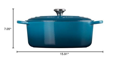 Le Creuset Enameled Cast Iron Signature Oval Dutch Oven, 6.75 qt., Deep Teal