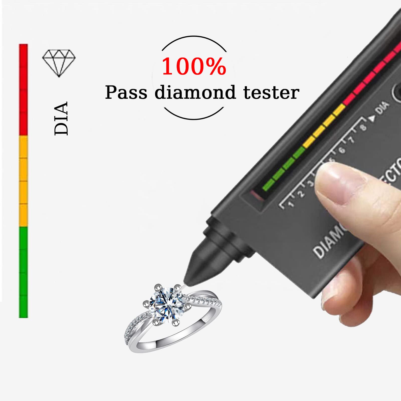 DURAINTS D Color VVS Moissanite Engagement Rings for Women, S925 Silver Promise Rings with 18k platinum plating
