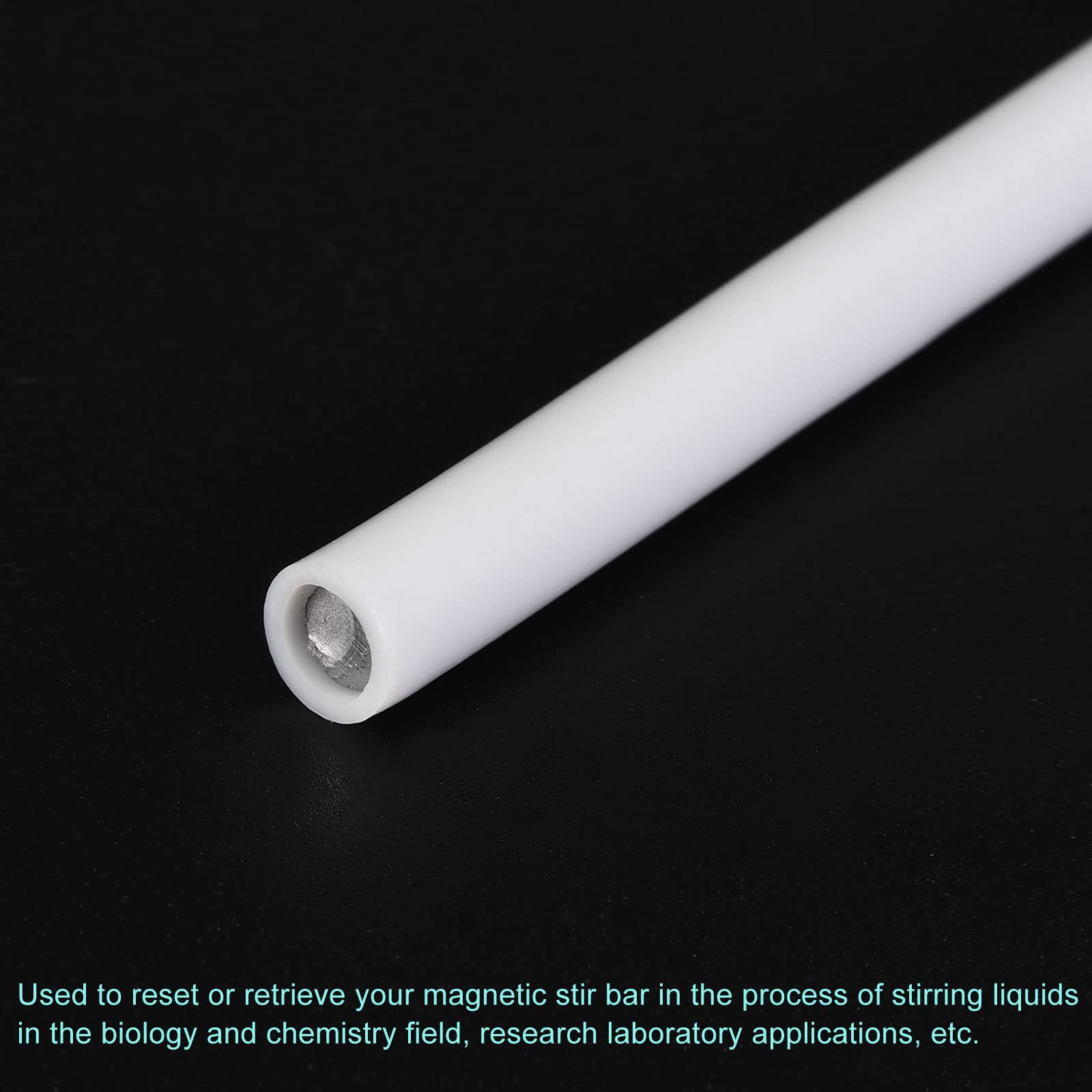 MECCANIXITY Magnetic Stir Bar Retriever 250mm(9.84 inch) Length PTFE Coating White