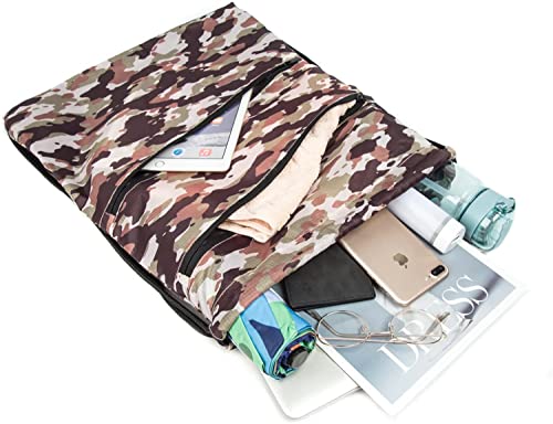 HSYA Drawstring Backpack Water Resistant String Bag with Inside & Outside Zipper Pockets Large Bag Gym Sack Unisex